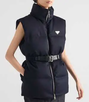 Prada Wool Loden Down Gilet - Blue