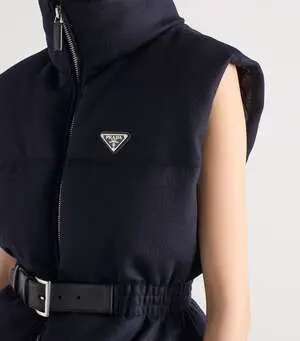 Prada Wool Loden Down Gilet - Blue