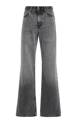HAIKURE Korea Rigid Mid-rise Flared-leg Jeans - Grey