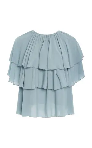 BY MALENE BIRGER Nina Tiered-ruffle Top - Light Blue