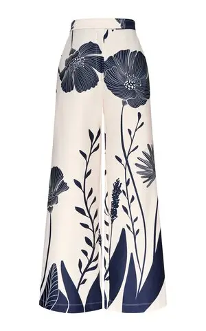 ANDRES OTALORA Andres Otalora Floral Print Twill Wide-Leg Trousers