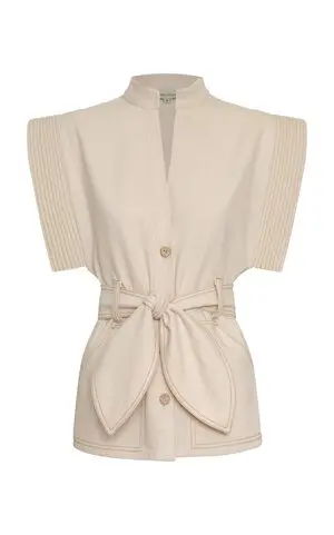 ANDRES OTALORA La Costa Cotton-linen Vest With Belt