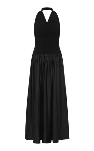 ST. AGNI Backless Halter Maxi Dress