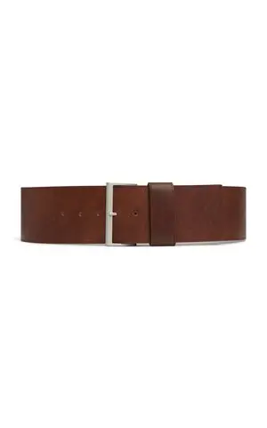 ST. AGNI Wide Leather Belt - Brown
