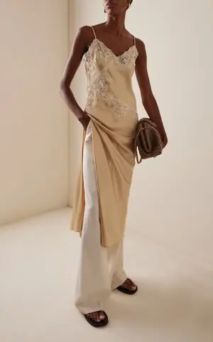 BY MALENE BIRGER Vera Lace-detailed Midi Slip Dress