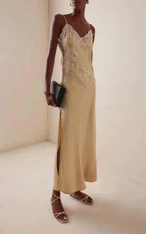 BY MALENE BIRGER Vera Lace-detailed Midi Slip Dress