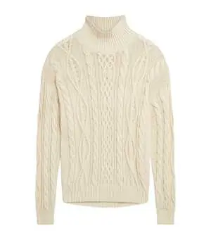 Dunhill Cotton-silk Aran Cable Knit Sweater