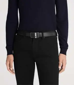 Dunhill Leather Automatic Buckle Belt - Black