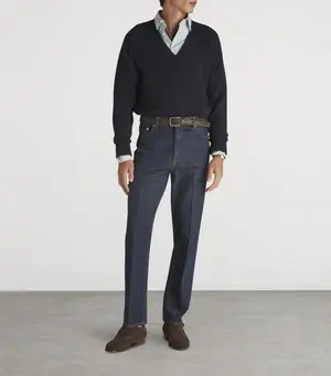 Dunhill Cotton-silk Blend Straight Leg Jeans