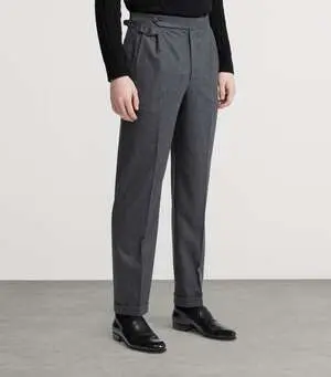 Dunhill Wool-cashmere Flannel Pleated Trousers