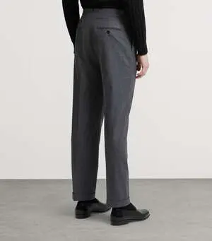 Dunhill Wool-cashmere Flannel Pleated Trousers