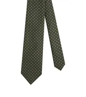 Dunhill Mulberry Silk Polka Dot Tie - Green