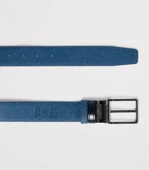 Dunhill Leather Reversible Rounded Roller Buckle Belt