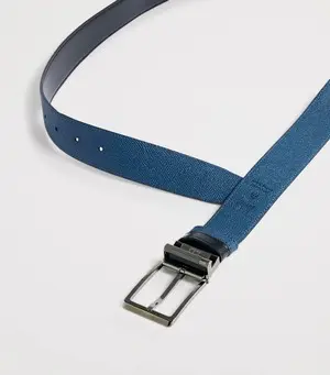 Dunhill Leather Reversible Rounded Roller Buckle Belt