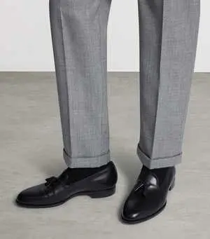 Dunhill Calf Leather Tassel Loafers