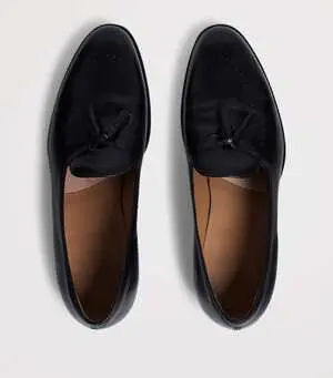 Dunhill Calf Leather Tassel Loafers