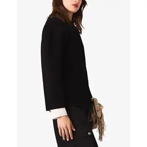 Maje Round-neck Wool-blend Coat