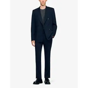 Sandro Regular-fit Double-breasted Wool Suit Jacket