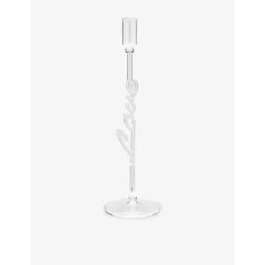 ANNA + NINA Love Glass Candle Holder - White