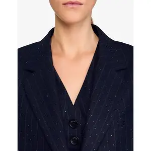 Sandro Rhinestone-embellished Stretch-wool Blazer