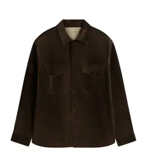 Dunhill Suede Cashmere-lined Overshirt