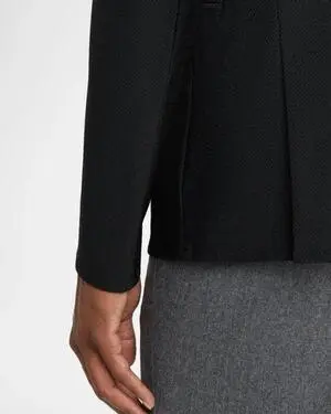 Emporio Armani Rice Stitch Notch Lapel Sport Coat - Black