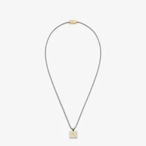 Fendi Ff Pendant Necklace - Silver And Gold