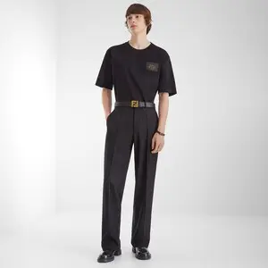 Fendi Ff Squared Reversible Belt - Black