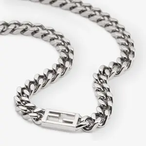 Fendi Ff Baguette Palladium Necklace