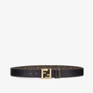 Fendi Ff Rounded Reversible Belt - Black