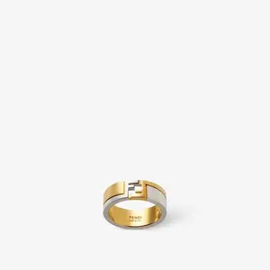 Fendi Ff Cube Ring - Silver And Gold