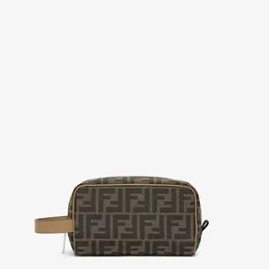 Fendi Small Ff Jacquard Toiletry Case - Brown