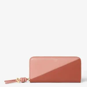 Fendi Ff Diamonds Zip Around Large - Pink