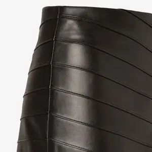 Fendi Flared Nappa Leather Midi Skirt