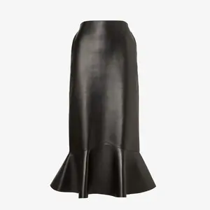 Fendi High-waisted Nappa Leather Midi Skirt