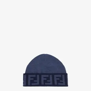 Fendi Beanie With Ff Motif - Blue