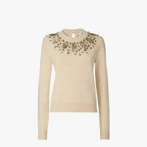 Fendi Embroidered Wool And Cashmere Jumper