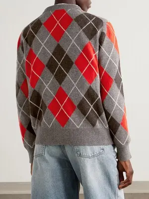 Daughter Argyle Checked Wool Sweater