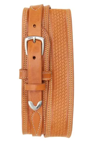 Ralph Lauren Purple Label Vachetta Leather Belt - Brown