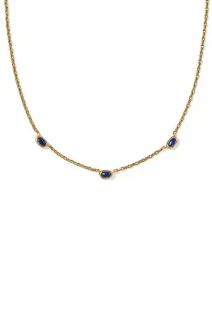 Kendra Scott Mini Elisa Three Stone Necklace - Blue Lapis