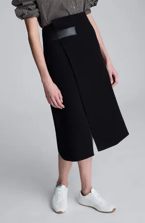 KENNETH COLE Faux Wrap Midi Skirt