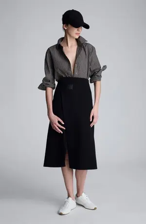 KENNETH COLE Faux Wrap Midi Skirt