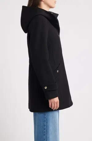 Michael Kors Wool-blend Hooded Pea Coat