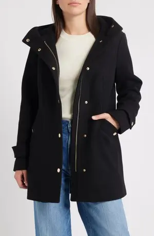 Michael Kors Wool-blend Hooded Pea Coat