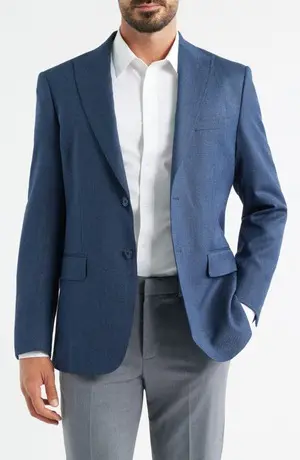 DANIEL HECHTER Modern Fit Herringbone Sport Coat - Navy