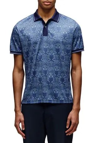 Psycho Bunny Reeves Bunny Print Sport Polo