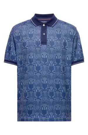 Psycho Bunny Reeves Bunny Print Sport Polo