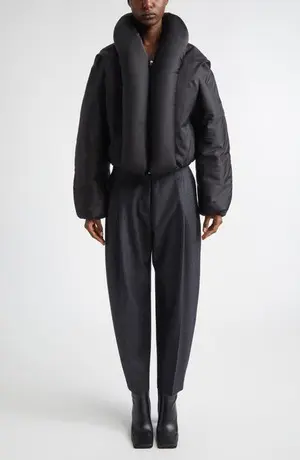 Alaïa Padded Taffeta Bomber Jacket - Noir Alaia