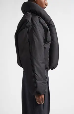 Alaïa Padded Taffeta Bomber Jacket - Noir Alaia
