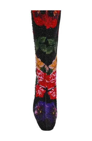 Betsey Johnson Rhinestone Floral Knee High Boots